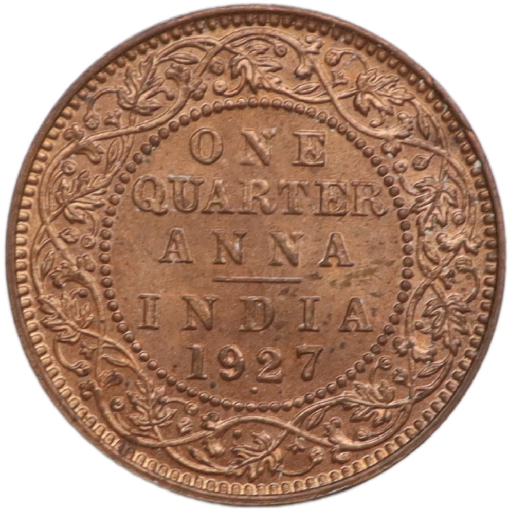 British India 1927 One Quarter Anna KGV BUNC Coin – SCOINS INDIA